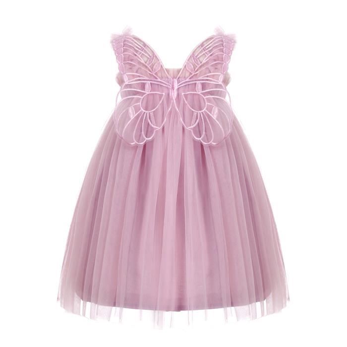 Freebily Enfant Fille Robe De Princesse Baptême Mariage Demoiselle D