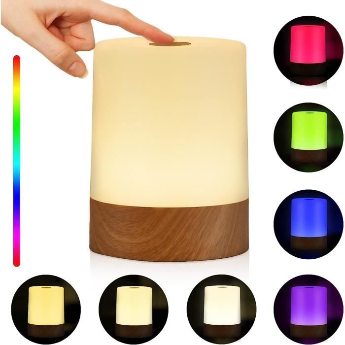 Led Lampe De Chevet, Veilleuse Led Nuit Led Avec Commande Tactile Et À Distance, 13 Options De ...