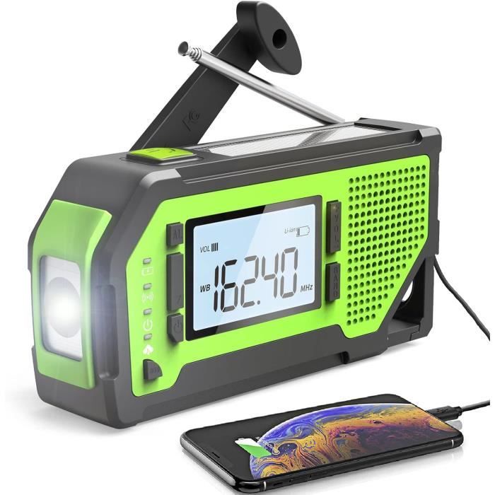Radio D'Urgence, Radio Portable À Manivelle Solaire Avec Lampe De Poche ...