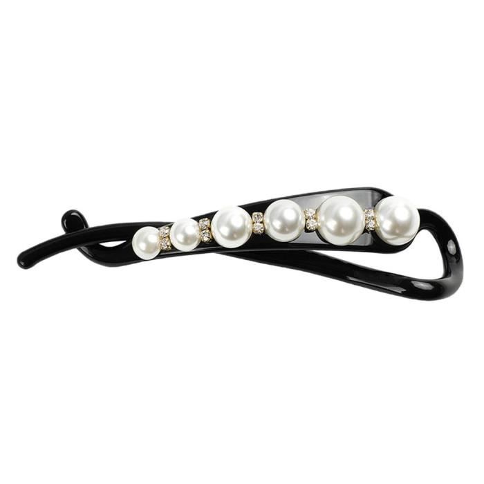 Pince à Cheveux Banane avec Perles Blanches Noires Footful - Cdiscount ...