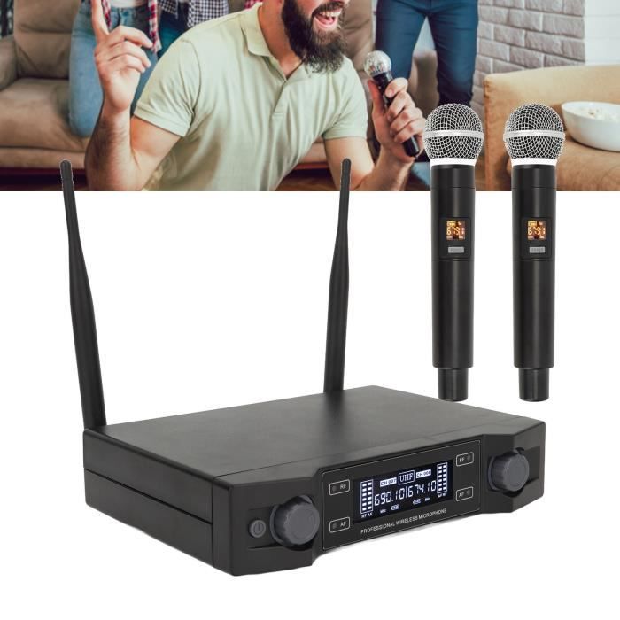 2 x microphones sans fil UHF, micros sans fil, idéal pour karaoké ...