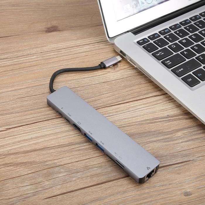 JOP 8-in-1 type-c interface à usb 3.0 hub hdmi rj45 ethernet mini sdtf ...