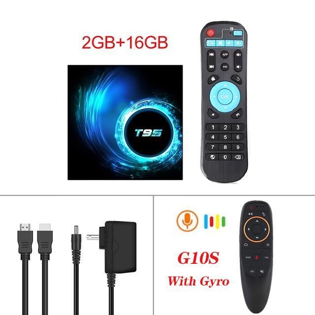 2g 16g G10s Boîtier TV T95 Android10 Allwinner H616 Quad Cor Support 6K HD 3D H265 Ethernet ...
