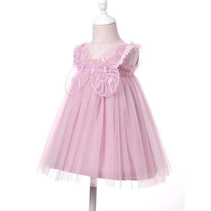 Freebily Enfant Fille Robe De Princesse Baptême Mariage Demoiselle D
