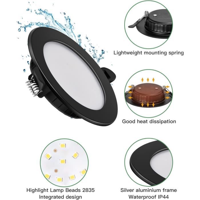 Spot Encastrable Led Ultra Plat 230v Lot De 6 Spots Encastrables 7w