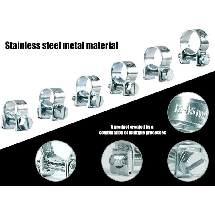 15 Pièces Collier De Serrage Métallique Inox 13-15Mm Colliers Serrage ...