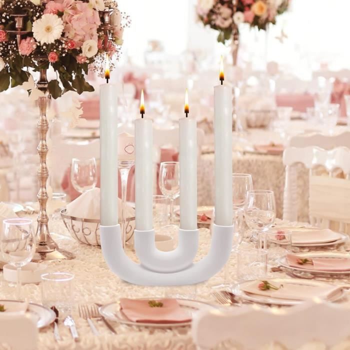 Chandelier bougeoir,Porte-Bougies bougeoir decoratif céramique,Support Bougie sur Tige pour ...