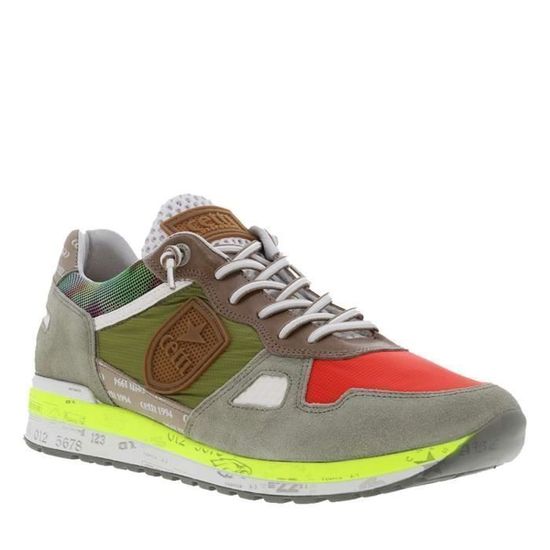 Baskets basses cuir - CETTI - Homme - Vert - Lacets - Plat Vert ...