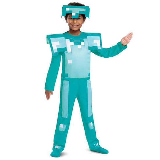 Déguisement Minecraft Armure de Diamant - Disguise - 127-136 cm - 7-8 ans - Turquoise ...