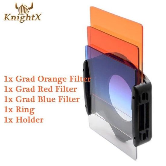 FILTRE PHOTO,Grad Orange Red Blue-52mm--Kit de filtre'objectif pour appareil photo, 49, 52, 55 ...
