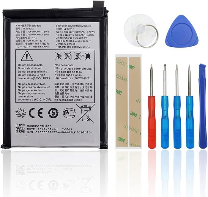 Batterie de rechange TLp030K7 compatible avec Alcatel 1S 2019 5024D ...
