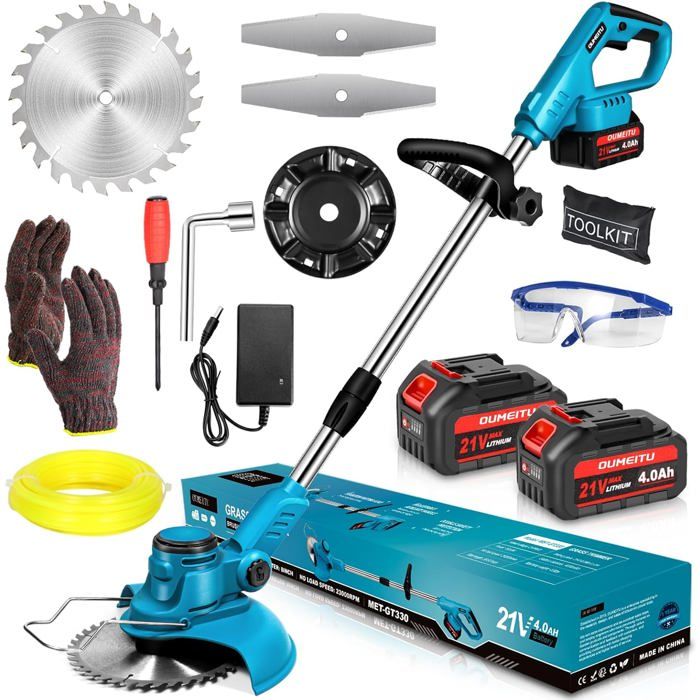 Débroussailleuse électrique avec batterie 21 V - Pour débroussailleuse sans fil Makita - 1300 W ...