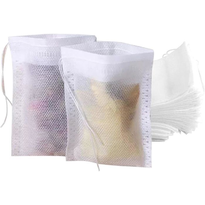 Lot de 300 sachets à thé vides jetables en mousseline de 8 x 10 cm, sachets de thé vides en ...