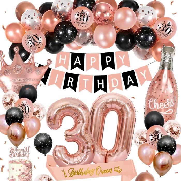 Decoration Anniversaire 30 Ans Femme, Ballon 30 Ans Anniversaire Rose ...