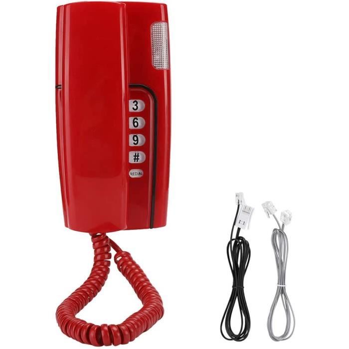 Filaire Téléphone Fixe KXT811 Filaire Anglais Fixe Mini Téléphone avec ...