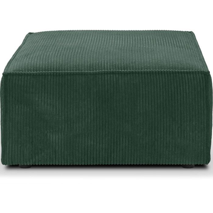 Pouf en velours côtelé vert forêt - Livia - Cdiscount Maison