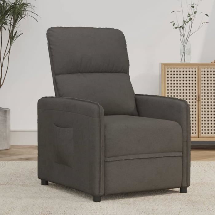 KEENSO Fauteuil inclinable Gris foncé Tissu microfibre KN005 ...