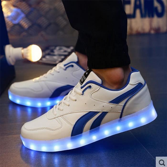 LED baskets lumière lumineux émettant chaussure... Blanc - Cdiscount ...
