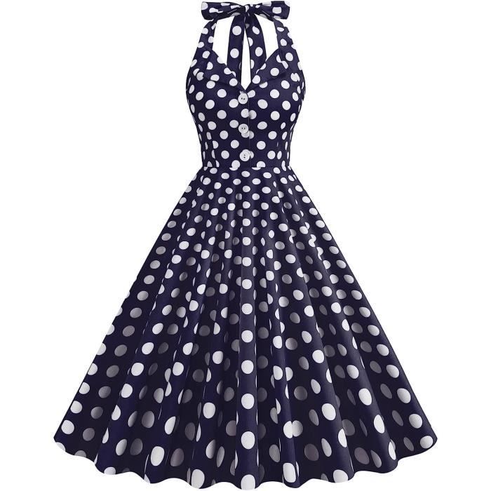 Robe Vintage Années Femme Rockabilly à Fleurs Élégante Robes sans ...