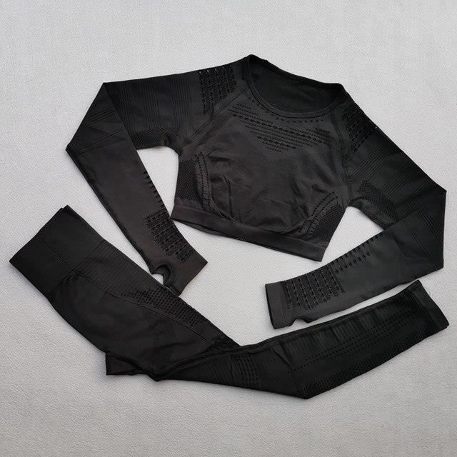 Textile Fitness Danse 2 Pièces Sport Yoga Ensemble Femmes Vêtements D
