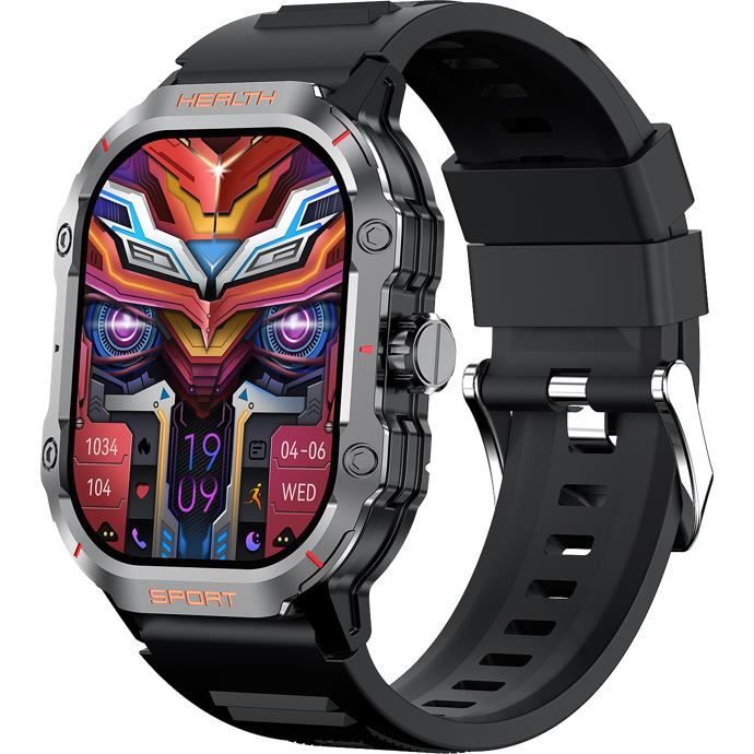HK24 smartwatch sportive pour hommes, grand écran AMOLED de 2,1 pouces ...