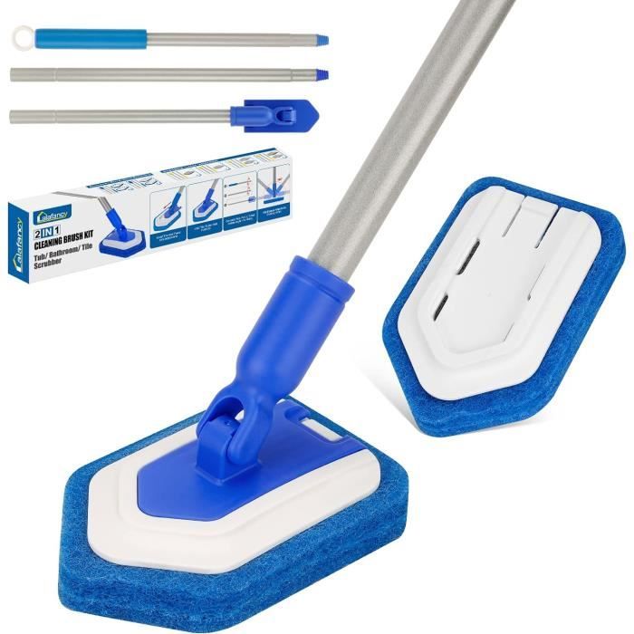 2 In 1 Brosse Baignoire Éponge Emsemble Avec 119Cm Manche Brosse De ...