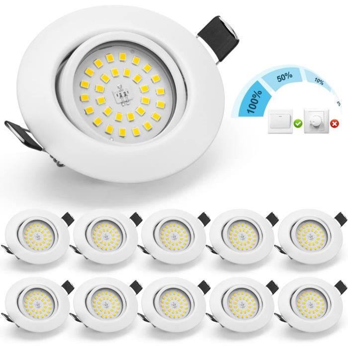Gr4tec Spot Led Encastrable Extra Plat Orientable 10 X 5 5w Spot Led