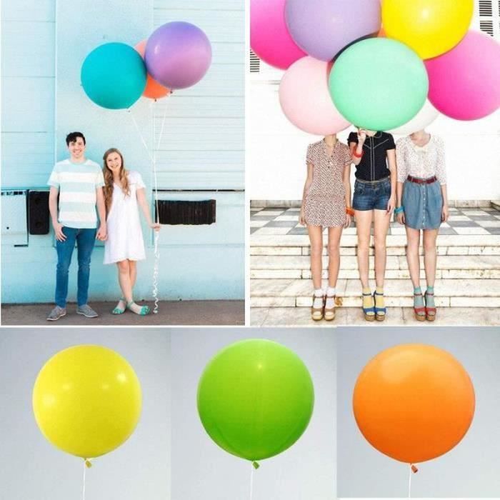 KG00204-10 Ballon Géant Gonflable, Grand Ballon Multicolore 90cm,Latex ...
