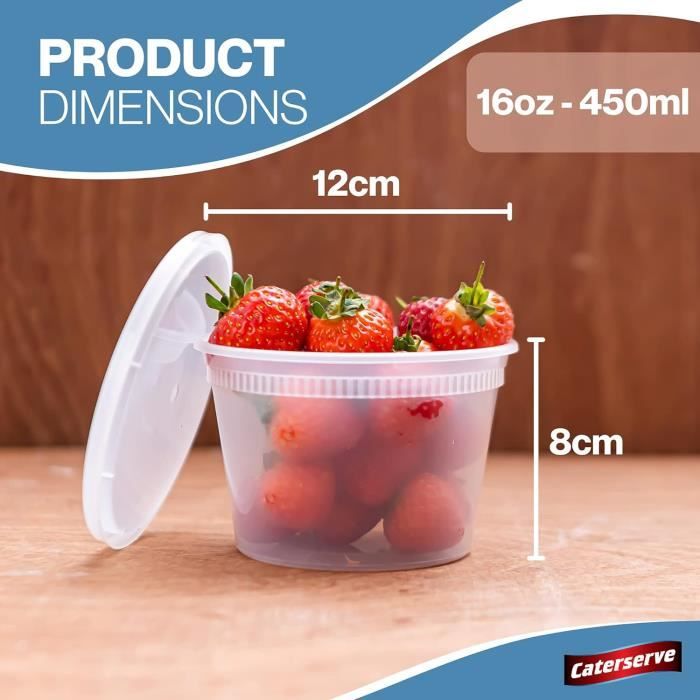 Caterserve Lot de 24 boîtes de conservation alimentaires avec ...