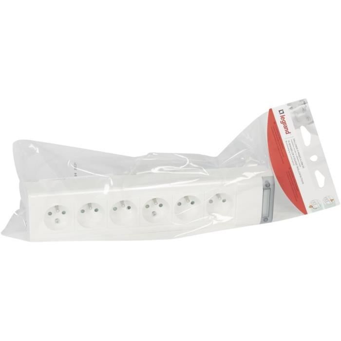 Bloc Multiprise Fixable 6 Prises De Courant 2P+T À Câbler Sans Cordon ...