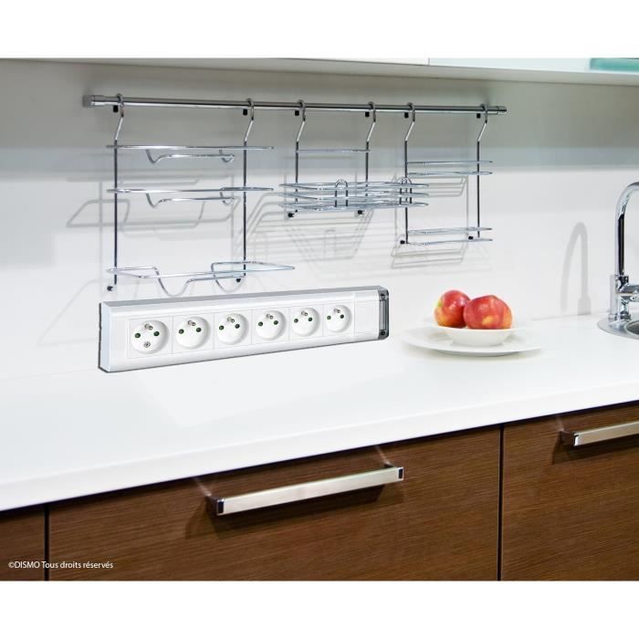 Bloc Multiprise Fixable 6 Prises De Courant 2P+T À Câbler Sans Cordon ...