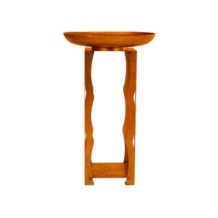 Coupelle à feu HOME DELUXE 'FRANK' Rouille précieuse, Rangement en bois ...