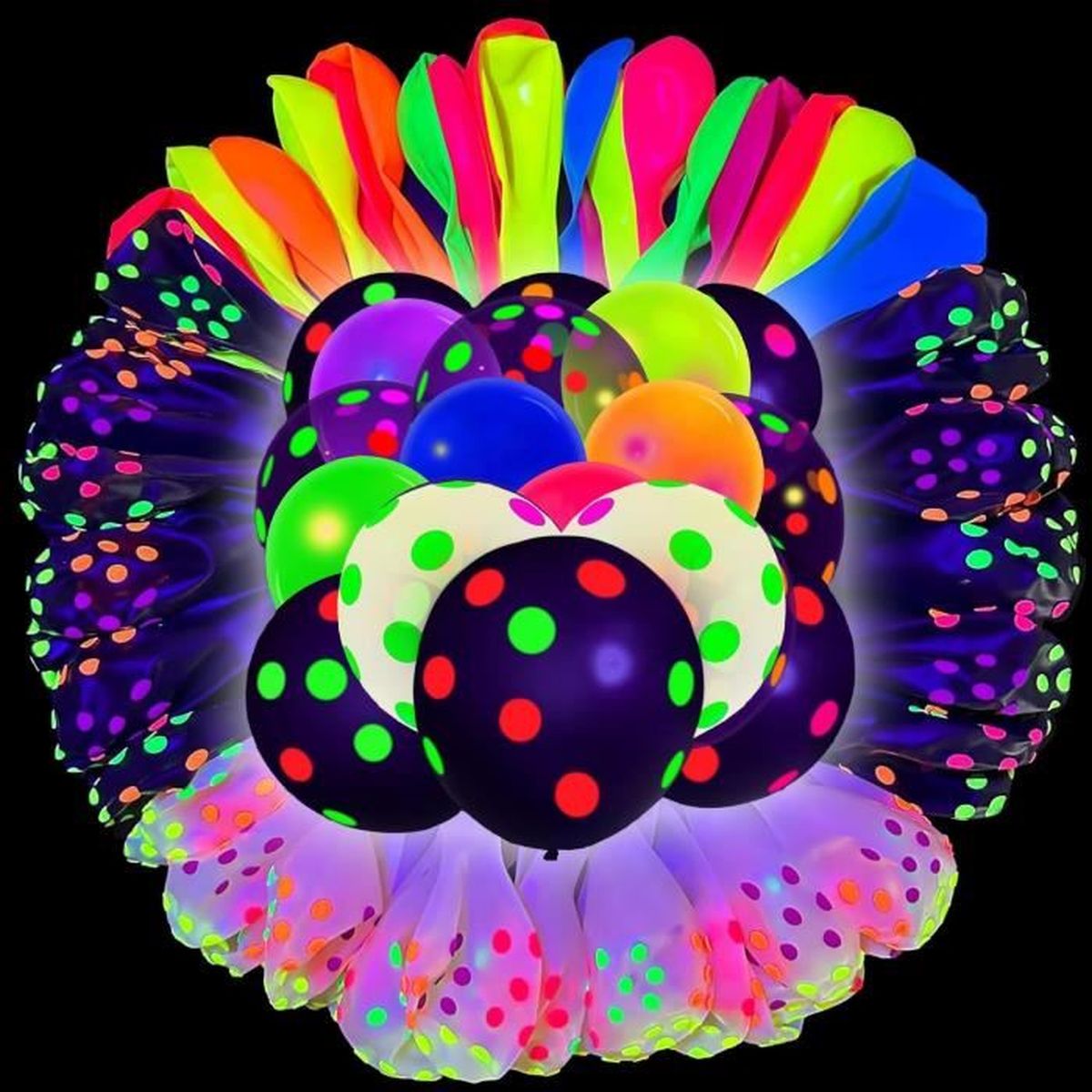 Néon Ballon Lumineux, 90 Pcs Ballons Néons, Ballons Fluorescents Néon ...