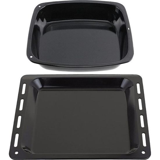 Plaque de cuisson universelle pour four et cuisinière émaillée + plat à ...