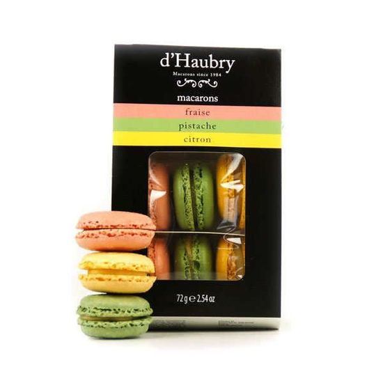 Coffret de 6 macarons assortis (fraise, pistache et citron) - Sachet ...