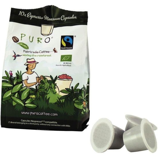 Sachet de 10 capsules de café PURO Monsoon pour NESPRESSO - Cdiscount ...
