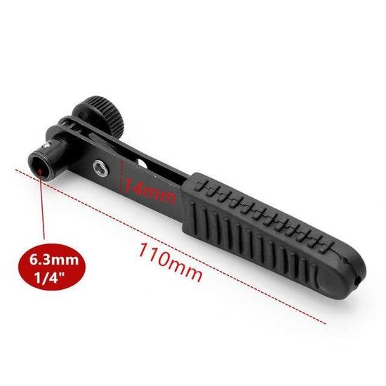 CLE A MOLETTE,Mini Black--Mini clé à cliquet rapide 1-4 ", tige de ...
