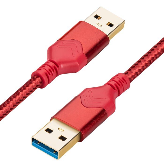 Rouge Cable USB 3.0 male vers male, cable de données haute vitesse USB ...