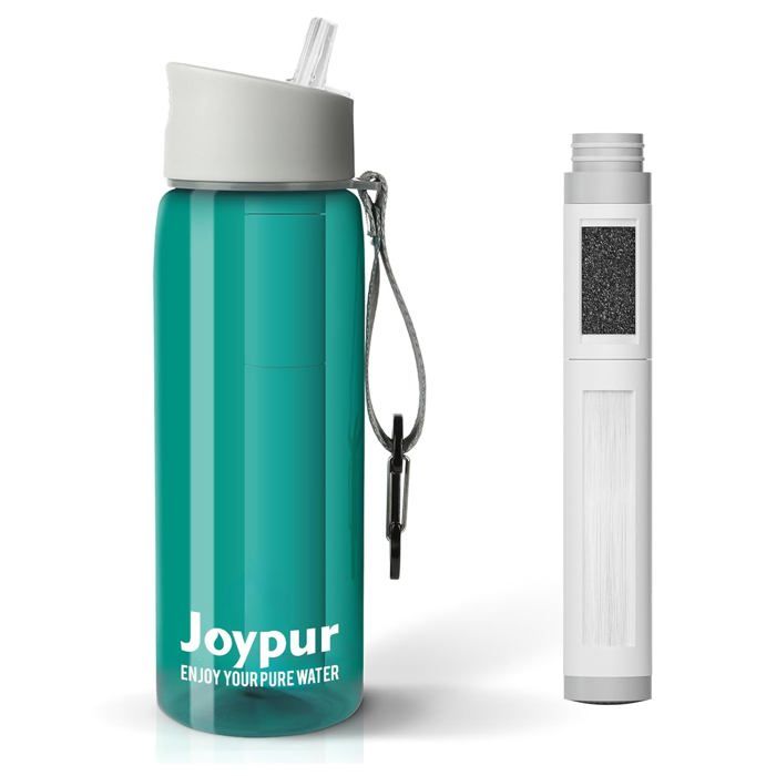 Joypur Gourde filtrante eau non potable Bouteille d'eau extérieure avec filtre 650 ml Filtre à ...
