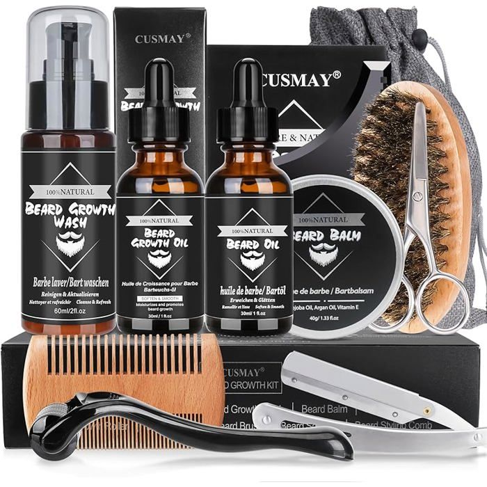 11 in 1 Men's Beard Care Kit Complete with Shampoo, Oil, Beard Creams ...