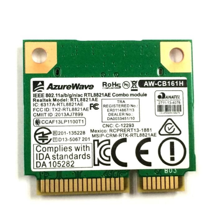 Carte Mini PCIe RTL8821AE, Wi-Fi, Bluetooth AW-CB161H, 433 MB - S, 802 ...