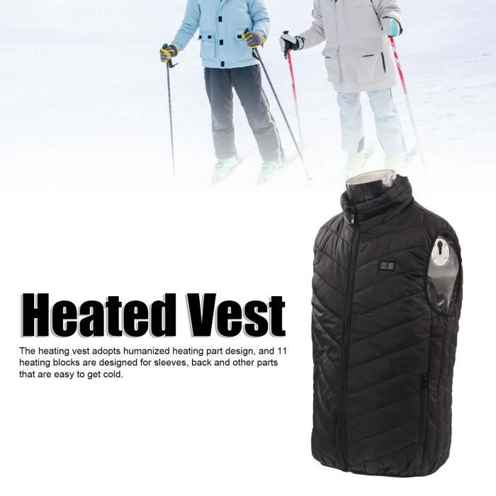 11 Places Heated Vest Dual Control USB Electric Heating Vest Heates ...