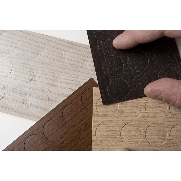 Ipea Cache Couvre Vis Adhésif 20 Mm Pvc Couleur Bois Clair – 120 Pièces ...