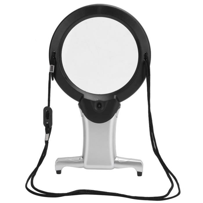Cikonielf loupe de cou 2‑6X double loupe de lecture LED cou de poche ...