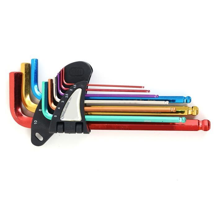 Clé hexagonale - DIOCHE - 9 pièces - extrémité sphérique - métal ...