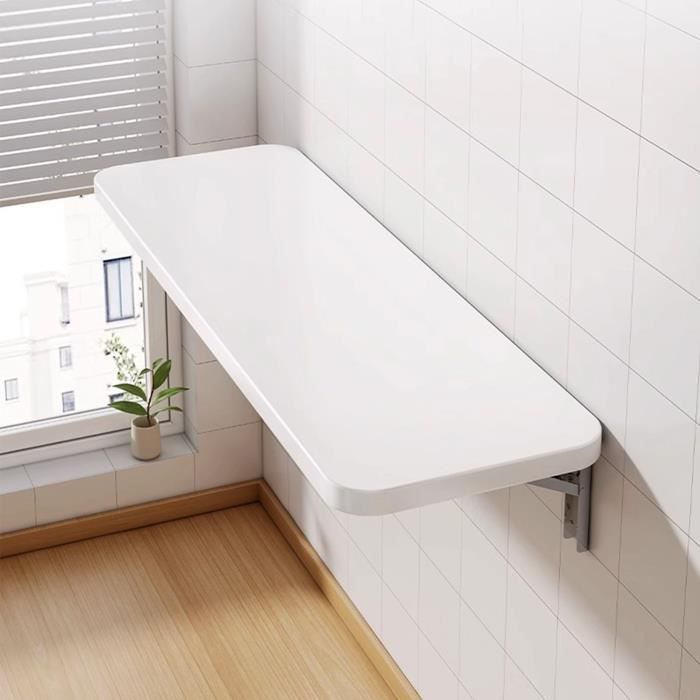 Table pliante murale HUOLE - Blanc - 80x50x1.6cm - Contemporain ...