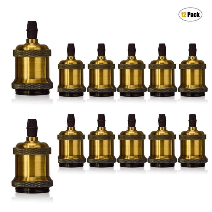 Tempas 12x Douilles E27 Vintage Douille de Lampe Vis Ampoule LED ...