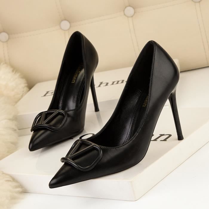 Femme Escarpin Haut Aiguille A Enfiler Chaussures Mariage Soiree ...