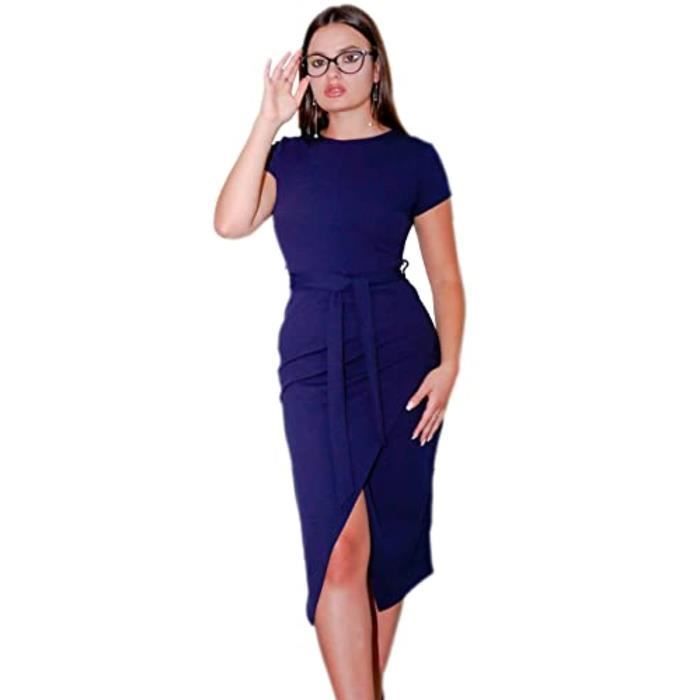 Robe s élégantes Business Slim Midi Bodycon Pencil Dress Manches ...