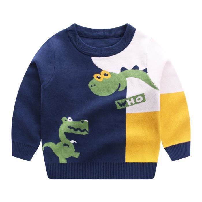 Pull Garçon De 2 à 10 ans en Tricot Chaud Col Rond Manches Longues ...